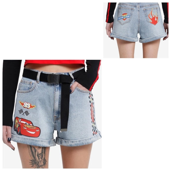 Disney | Shorts | New Disney Pixar Cars Lightning Mcqueen Denim Shorts ...